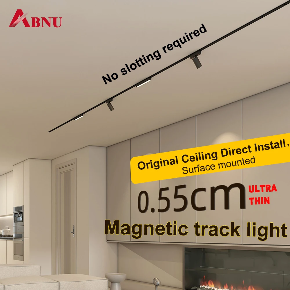 Black Ultra fino Teto Mount 48v Magnetic Track light System Led Teto ...