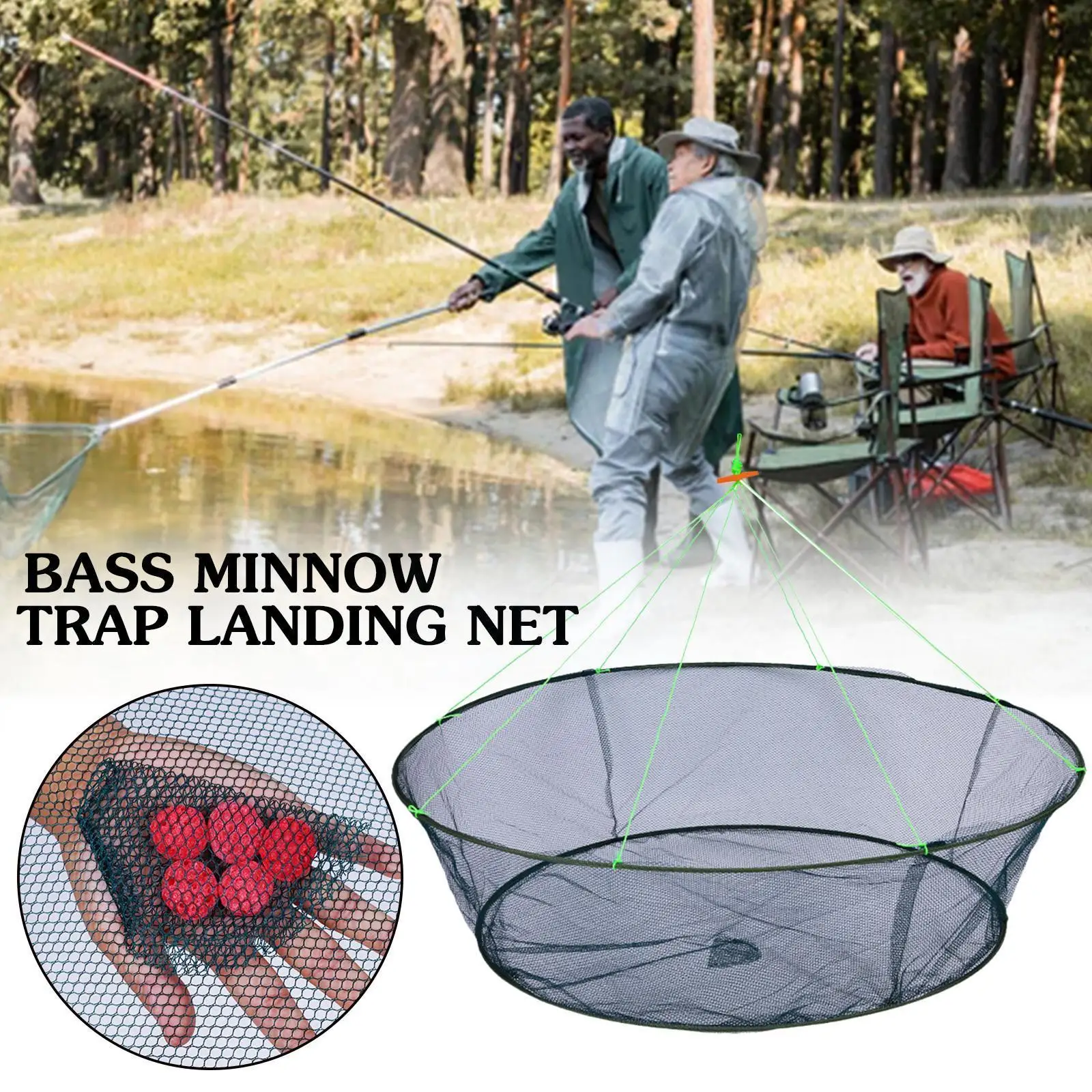 Bass-Minnow-Trap-Landing-Net-Open-Folding-Fishing-Fish-Fishing-Net ...