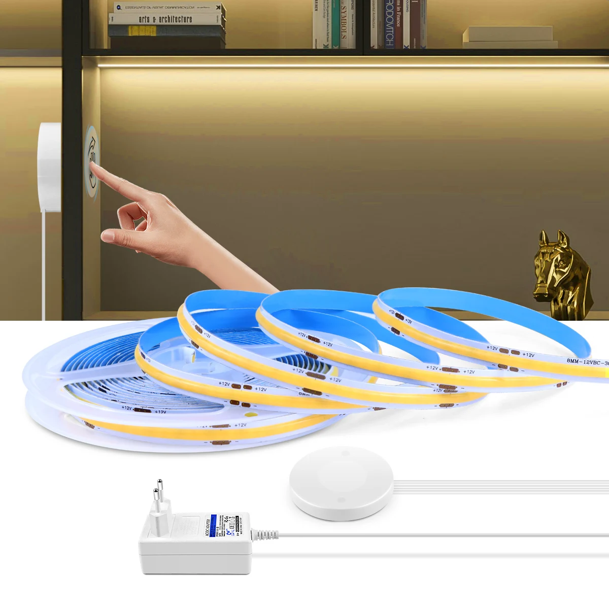 DC12V-COB-LED-Light-Strip-With-Dimmable-Penetrable-Wood-Mirror-Acrylic-Wireless-Hand-Sweep-Touch ...