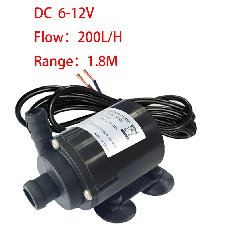 Super Quiet DC 6V-12V Small Portable Brushless Submersible Motor Pump ...