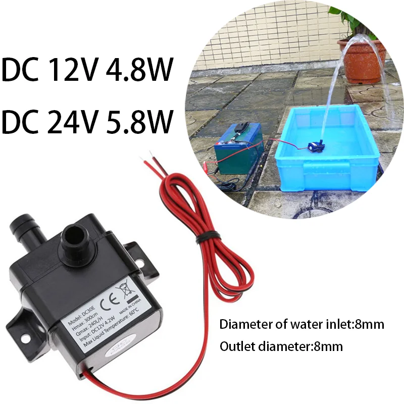 240L/H Water Pump DC 12V 24V Solar Brushless Motor Circulation ...