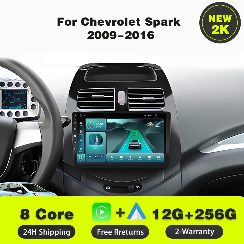 Car Radio Carplay Android For Chevrolet Spark 2009-2016 Multimedia ...