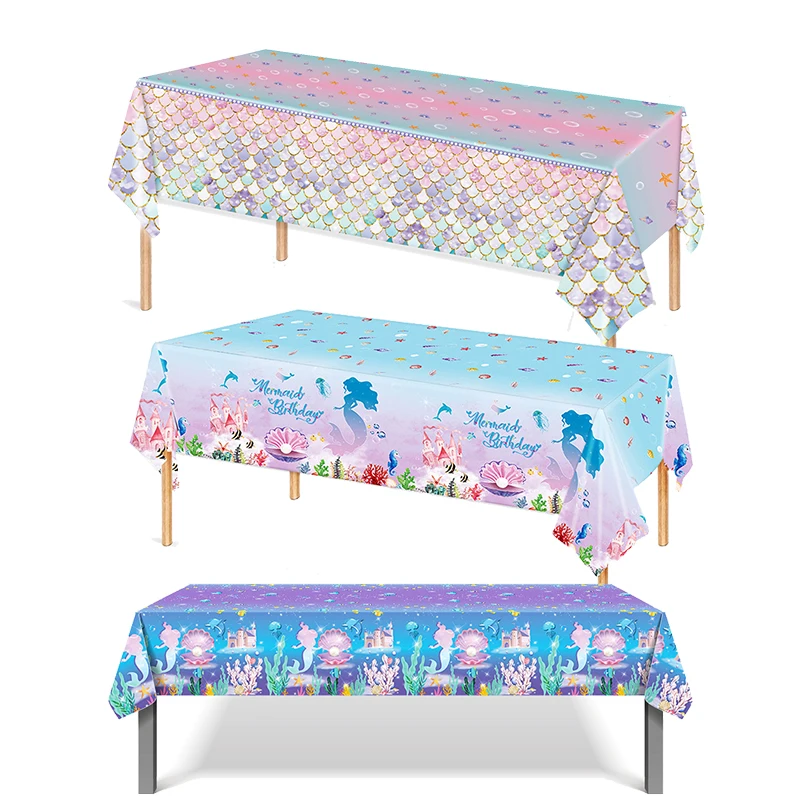 Mermaid-Birthday-Party-Disposable-Tablecloth-Little-Mermaid-Party-Table ...