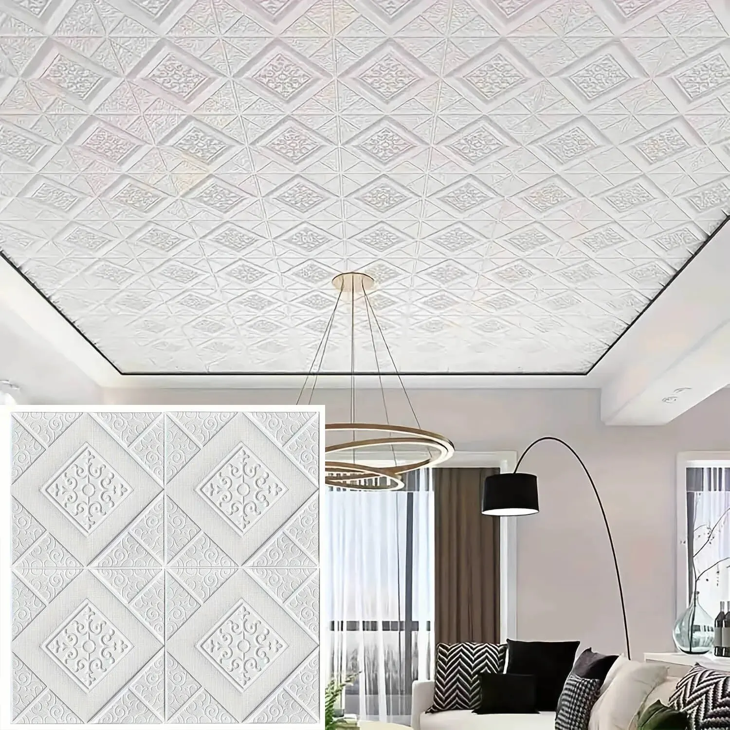 5pcs-DIY-3D-Ceiling-Foam-Wall-Stickers-Self-adhesive-Waterproof-And ...