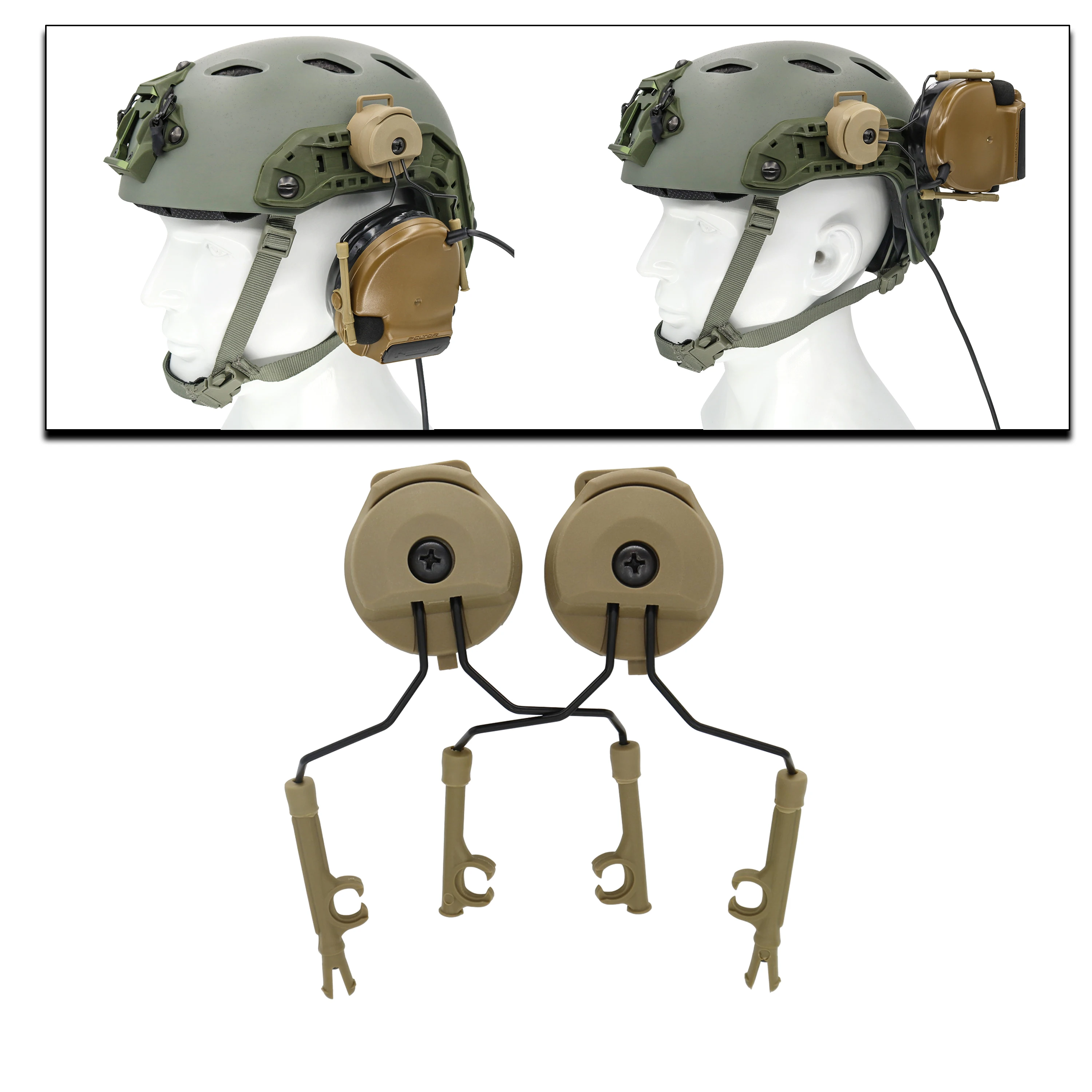 Katonai Taktikai Fejhallgató Állvány Gyors Akciós Sisak Ív Vasúti ...