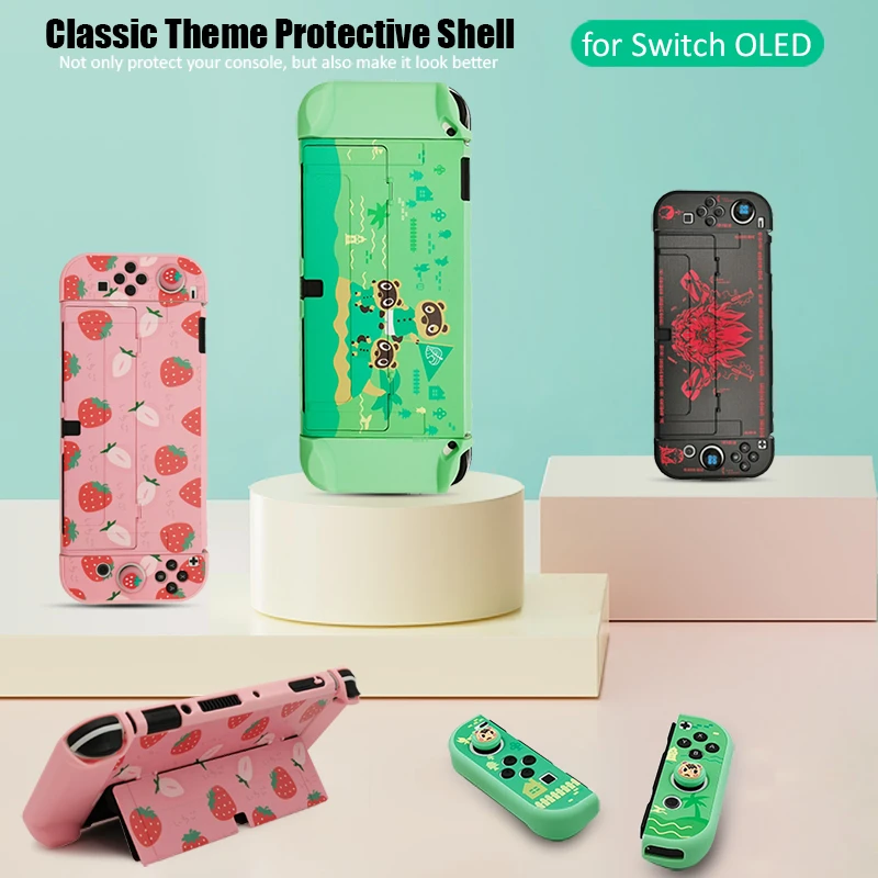 Para Nintendo Switch OLED Shell PC Case Habitação Protetora Thin Cover ...
