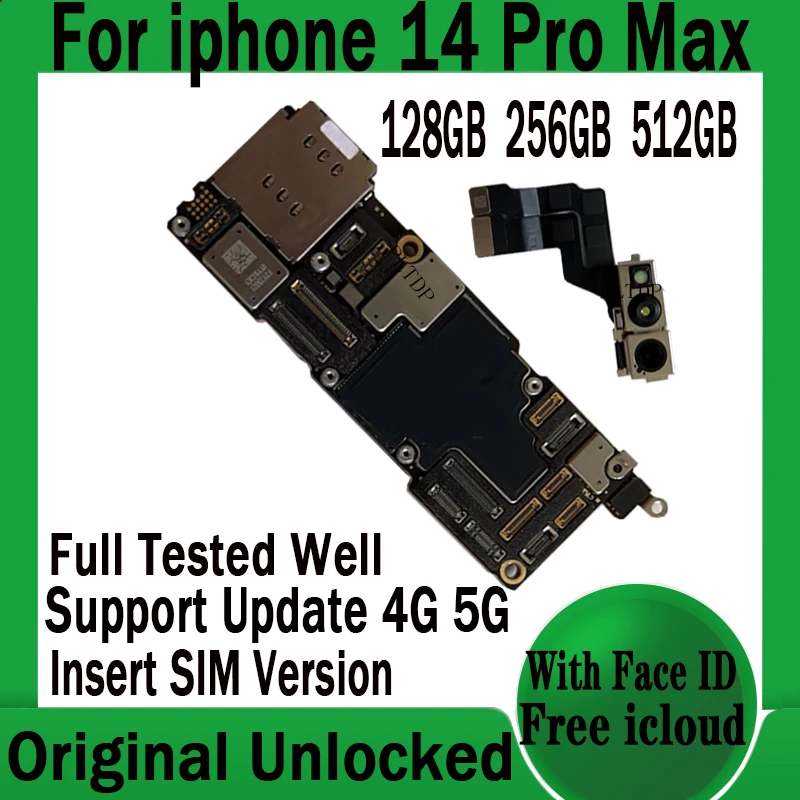 For iPhone 14 Pro Max Motherboard Insert SIM Version Plate 128GB 256GB 512GB Mainboard Free ...