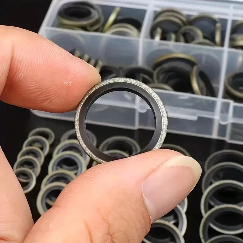 100/150pcs Car Drain Seal Gasket Bonded Sealing Ring Assortment Oil ...