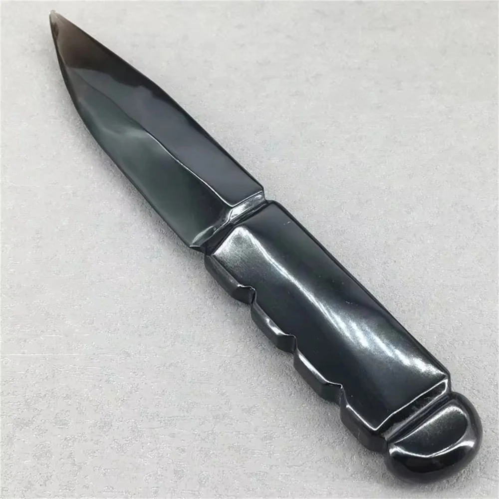 Natural-Obsidian-Dagger-Quartz-Crystals-Hand-Carved-Knife-black ...