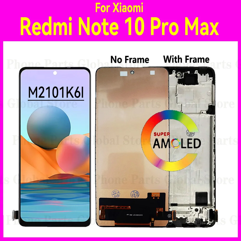 LCD With Frame For Xiaomi Redmi Note 10 Pro Max M2101K6I Display Screen ...