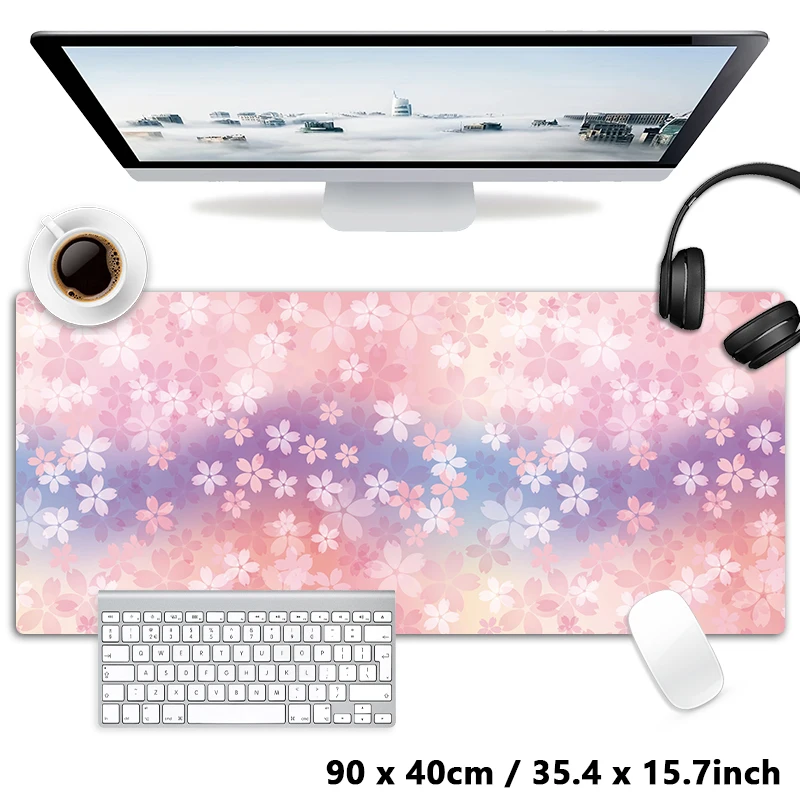 Pink-Purple-Cherry-blossom-Gradient-Colorful-Sakura-Mouse-Pad-Computer ...