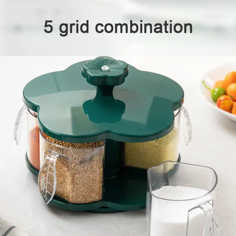 Seasoning-Jar-500ml-5-Grid-360-Degree-Rotatable-Single-Cell-Large ...
