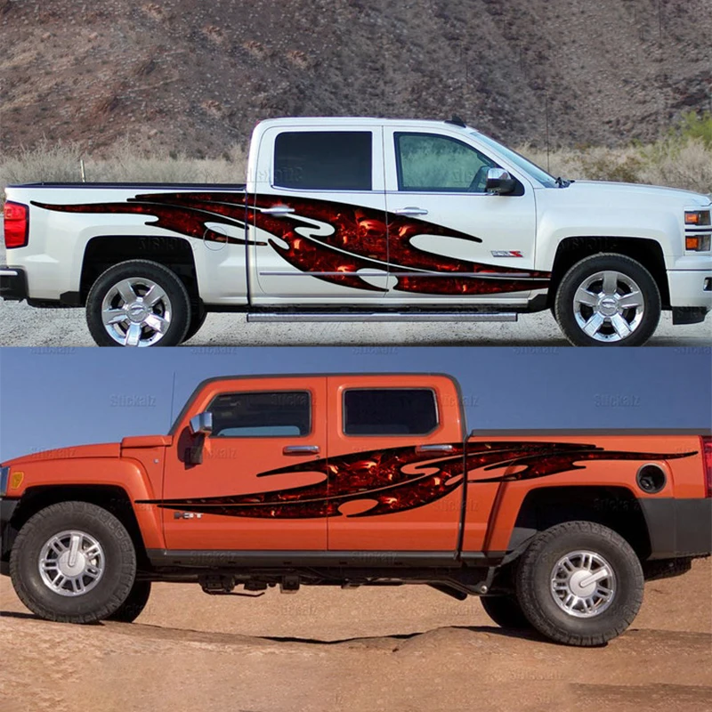 Tribal street racing graphic, Car side wrap vinyl sticker, Full color ...