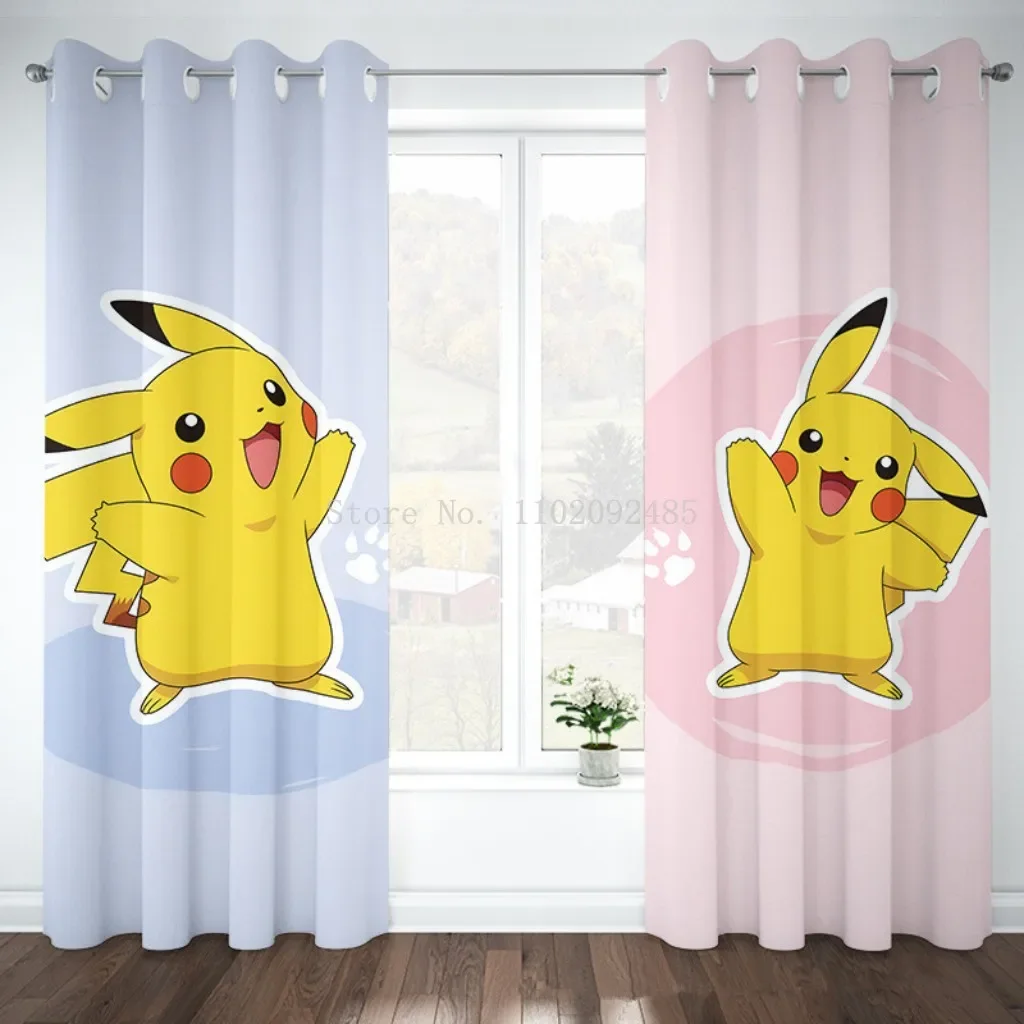 Pokemon-Pikachu-Rings-Top-Blackout-Curtains-Darkening-Window-Drapes-for ...