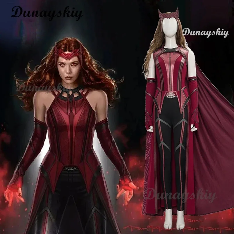 P-Jsmen Female Wanda Maximoff Cosplay Costume Scarlet Witch Headwear ...