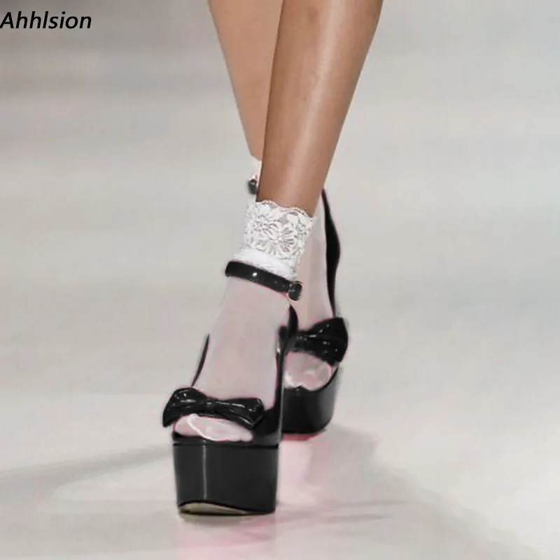 Ahhlsion-Handmade-Women-Spring-Pumps-Knot-Sexy-Stiletto-Heels-Round-Toe ...