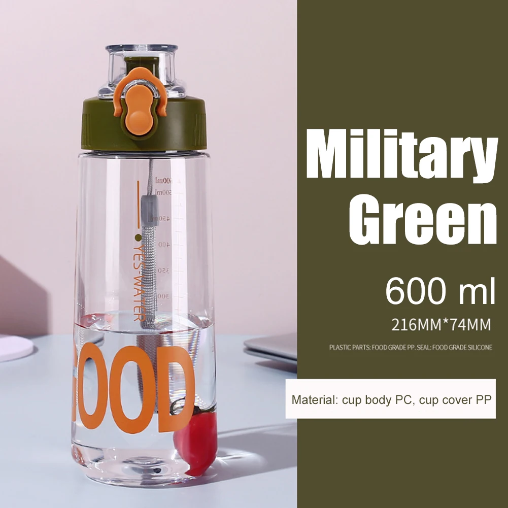 600ML Sports Drink Bottle Transparent Portable Outdoor Sport Water 600ML Sports Drink Bottle Transparent Portable Outdoor Sport Water