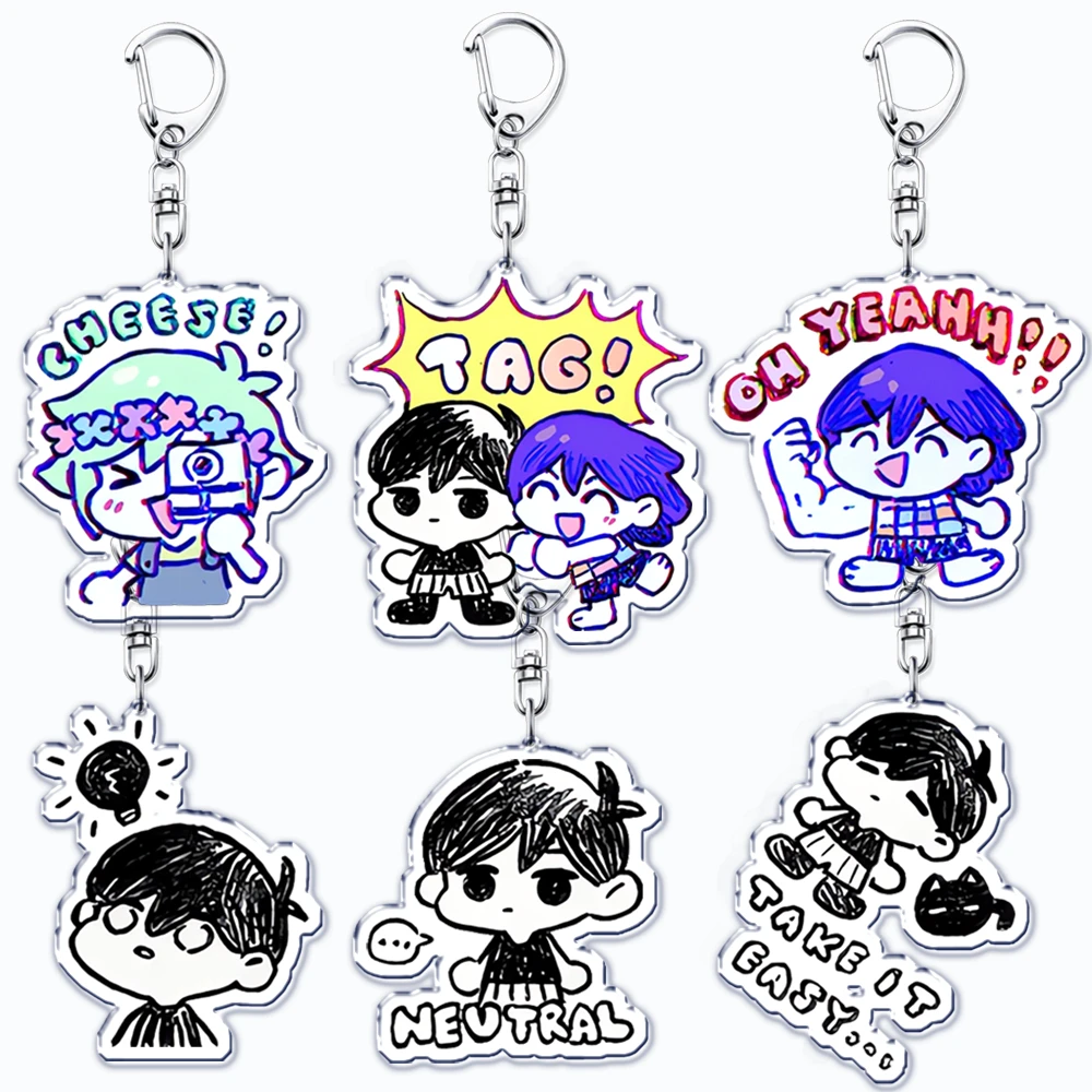Hot-Omori-Game-Keychain-for-Accessories-Bag-Basil-Kel-Hero-Aubrey ...
