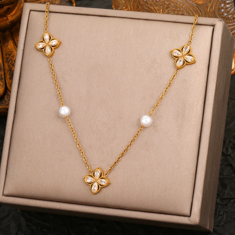 Colar-de-trevo-de-quatro-folhas-da-sorte-de-a-o-inoxid-vel-316l-para ...