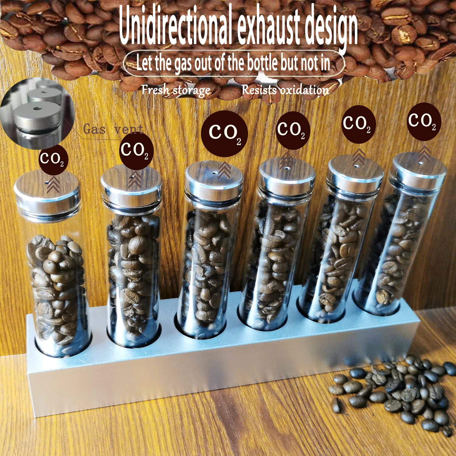 All-metal-One-Way-Valve-Storage-Tube-Glass-Tube-Coffee-Storage-Tea-Tool ...