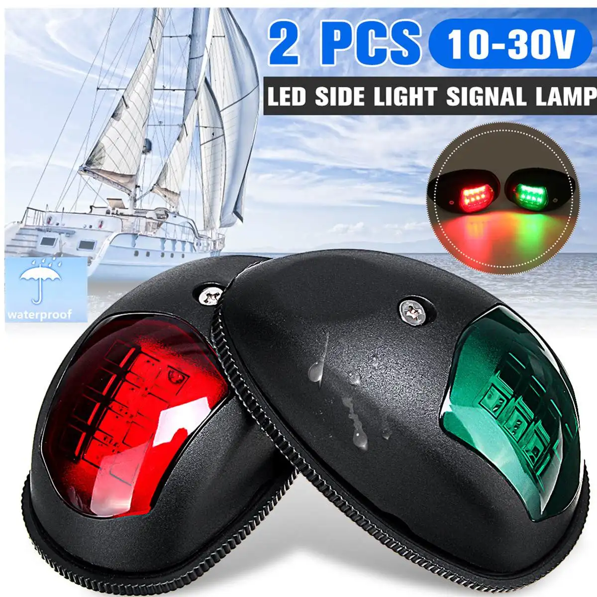 1 Set Groen Rood 10V-30V Led Running Lights Voor Boot Navigatie Licht ...