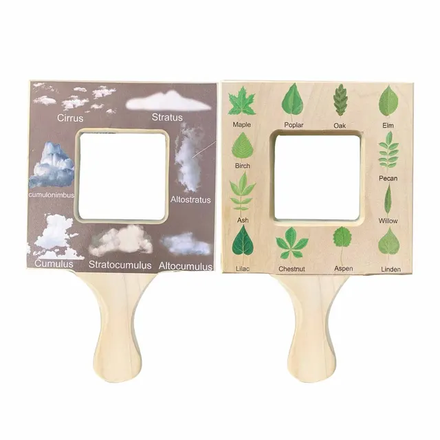 Toddler Wooden Montessori Handheld Toy Outdoor Nature Guide Finder ...