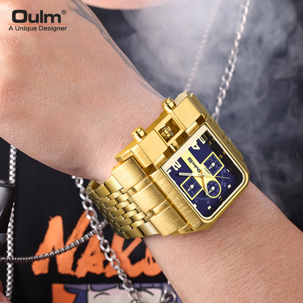 Oulm-Gold-Luxury-Quartz-Men-s-Watch-Stainless-Steel-Strap-Wristwatch ...
