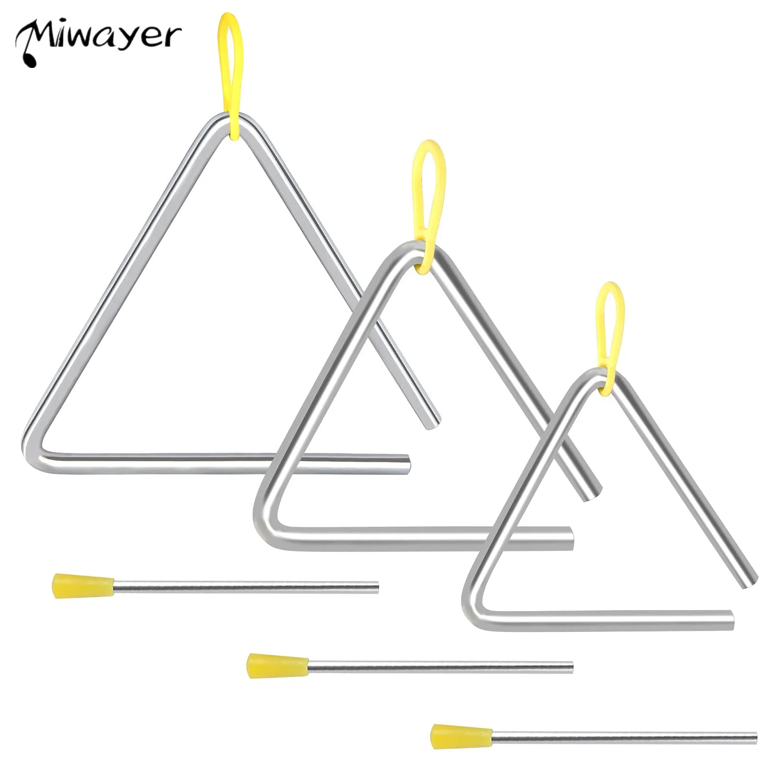 Miwayer Triangle Instrument 3 Packs Percussion Instrument Set Hand ...