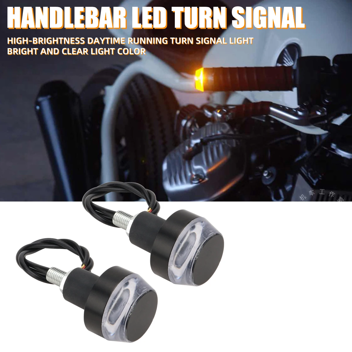 Motorcycle-LED-Handlebar-End-Turn-Signal-Light-for-22mm-Handlebar-Side ...