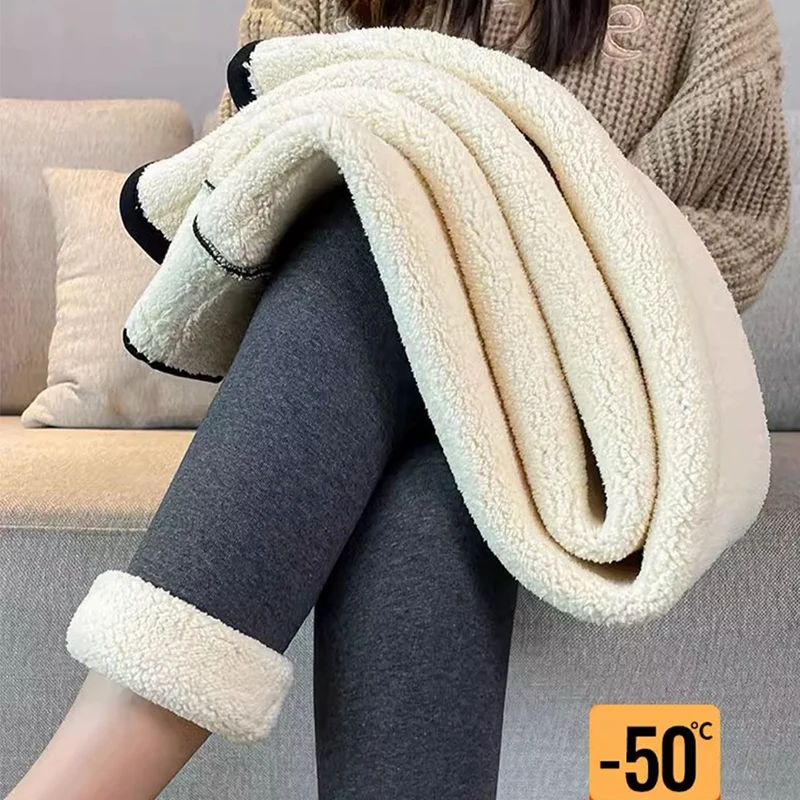 Brushed-Pants-Women-Lamb-Winter-Cashmere-Leggings-Hot-Thermal-Fleece ...