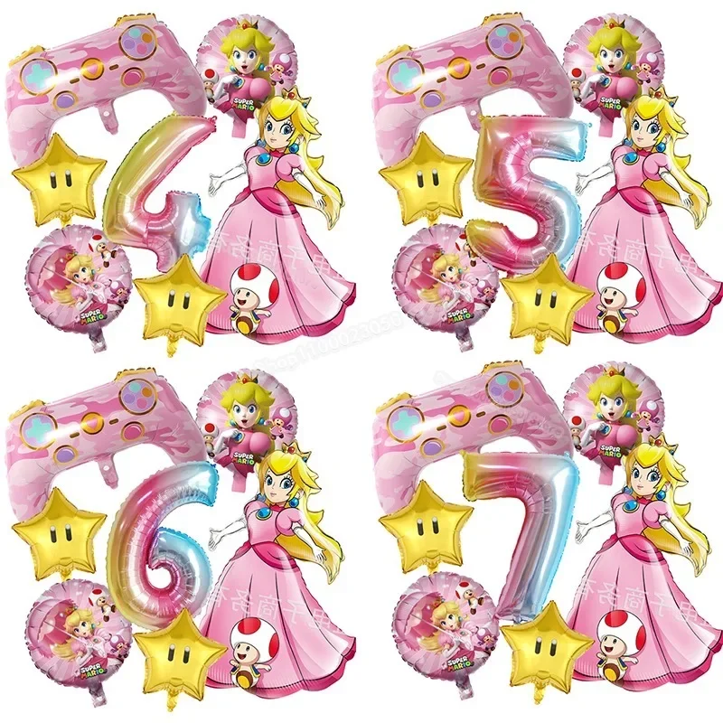 Princess-Peach-Aluminum-Foil-Ballons-Number-Balloons-Set-Super-Mario ...