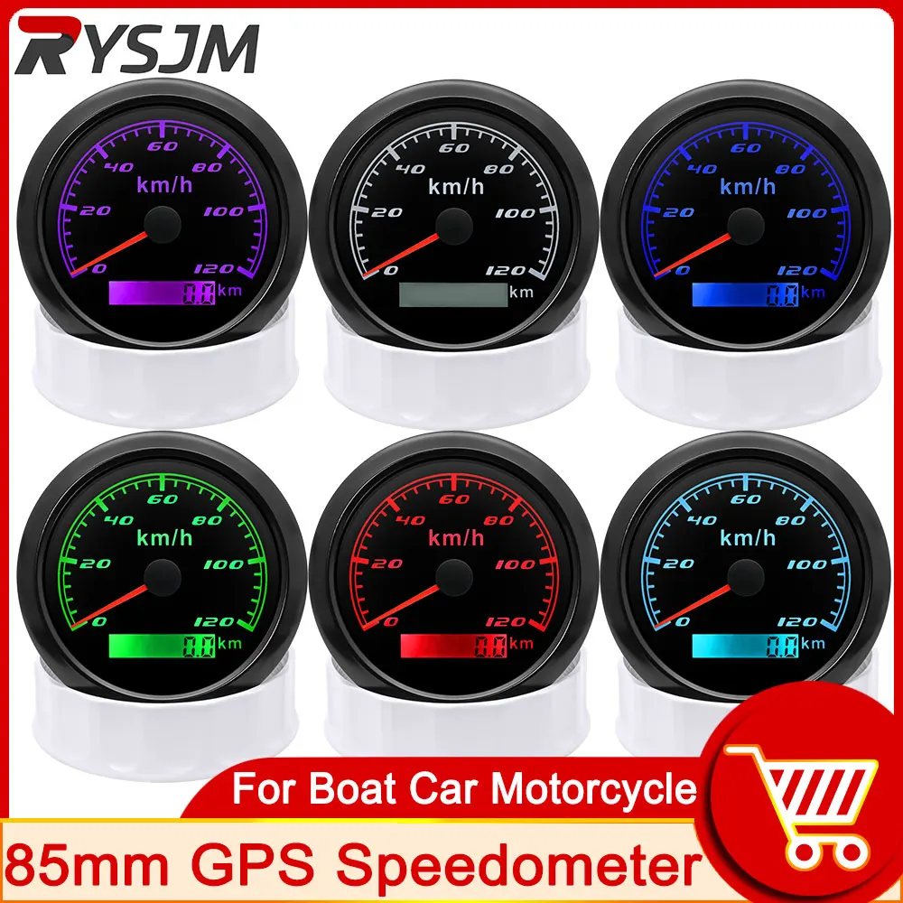 HD-Universal-85mm-GPS-Speedometer-120km-h-Speed-Gauge-Meter-With-7 ...