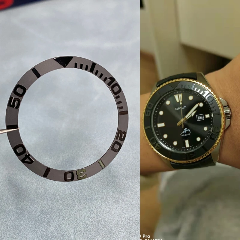 Black Matt Yacht-Master Ceramic Bezel Insert for Casio Swordfish MDV106 ...