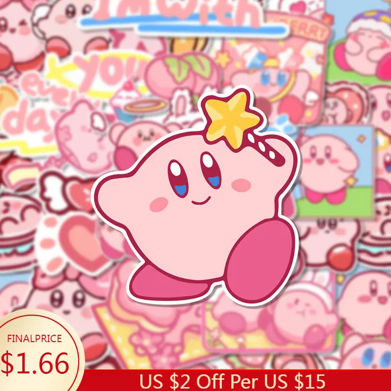 52pcs-Cartoon-Cute-Kirby-Stickers-Girly-Heart-Suitable-for-Phone-Case ...
