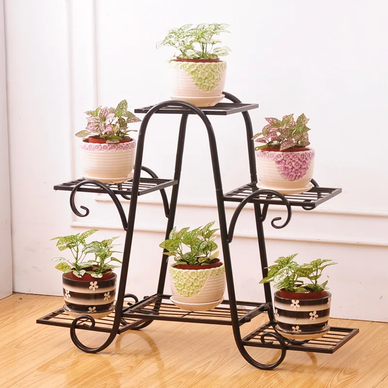 Iron-Art-Floor-Flower-Rack-Multi-Layer-Indoor-And-Outdoor-Flower-Pot ...