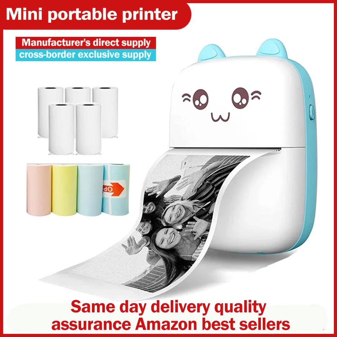 Mini-Portable-Printer-Bluetooth-Connection-Inkless-Thermal-Paper ...