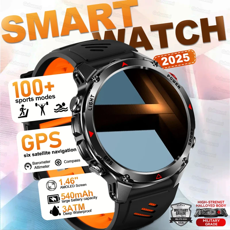 2026 NEW Outdoor GPS Smart Watch 3ATM Waterproof Compass Barometer ...