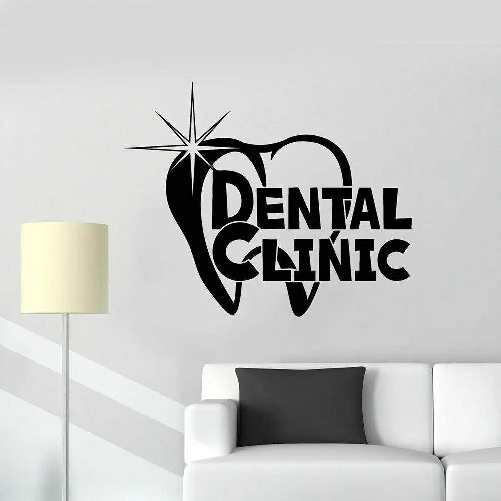 Dental Clinic Sign Wall Decals Decor Tooth Healthy Stomatology Stickers ...