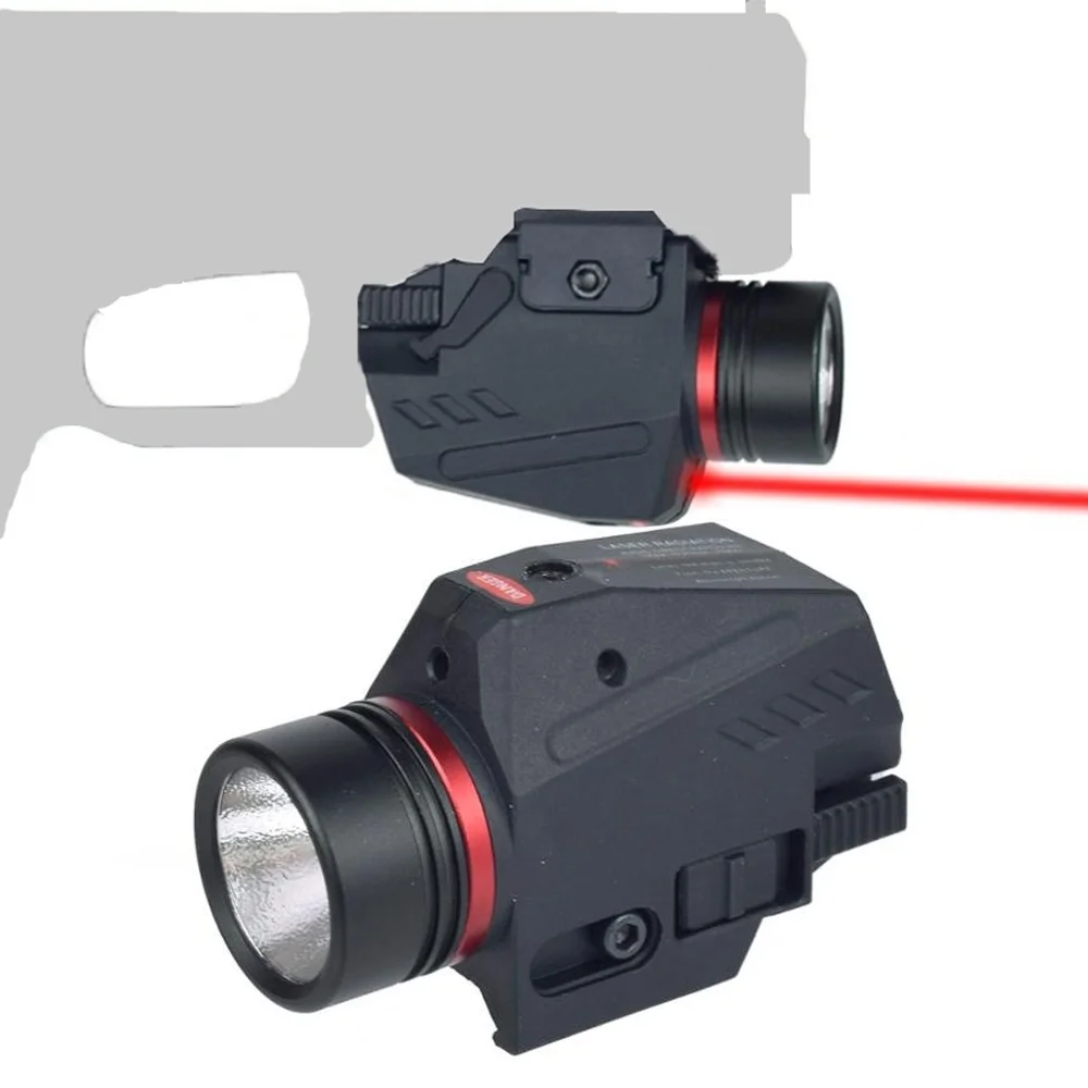 LED-Flashlight-Red-Tactical-Laser-Sight-For-20mm-Rail-Mini-Glock-Pistol ...