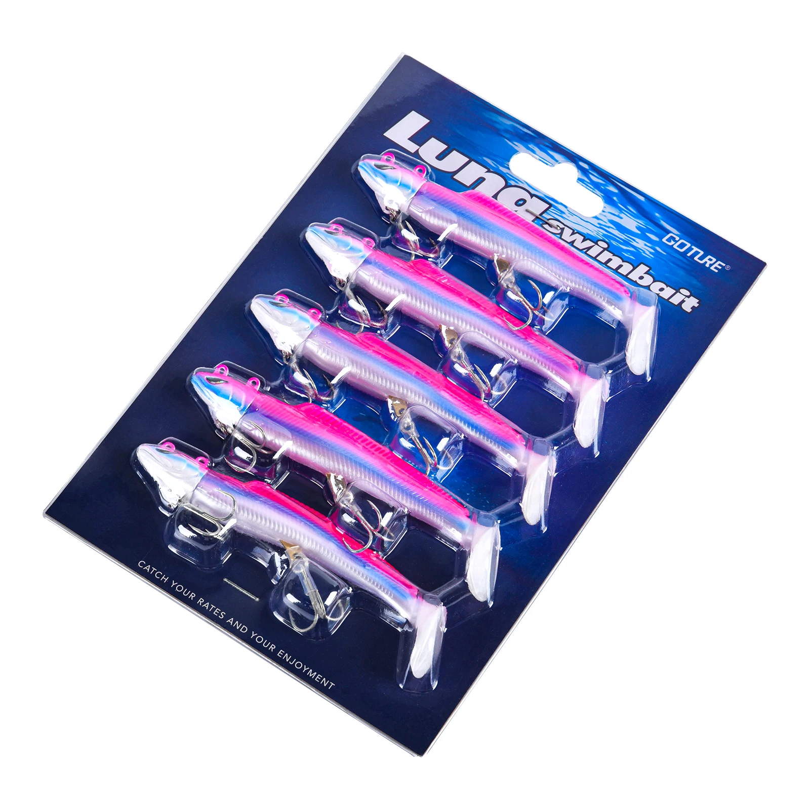 Goture-Luna-5pcs-lot-Fishing-Lure-Swimbait-Jig-Head-Rubber-Tail-Soft ...