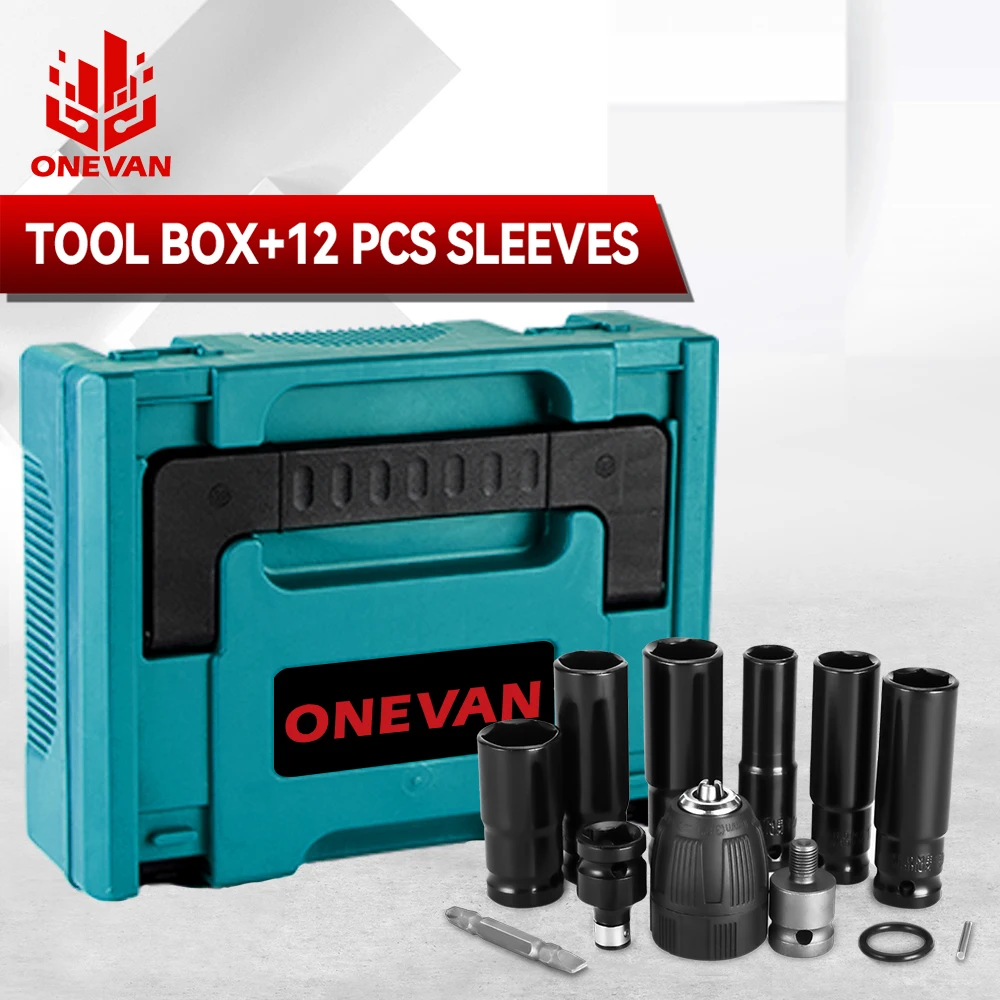12Pcs Set Electric Impact Wrench Hexs Socket Hard Carry Case Bag Tool ...
