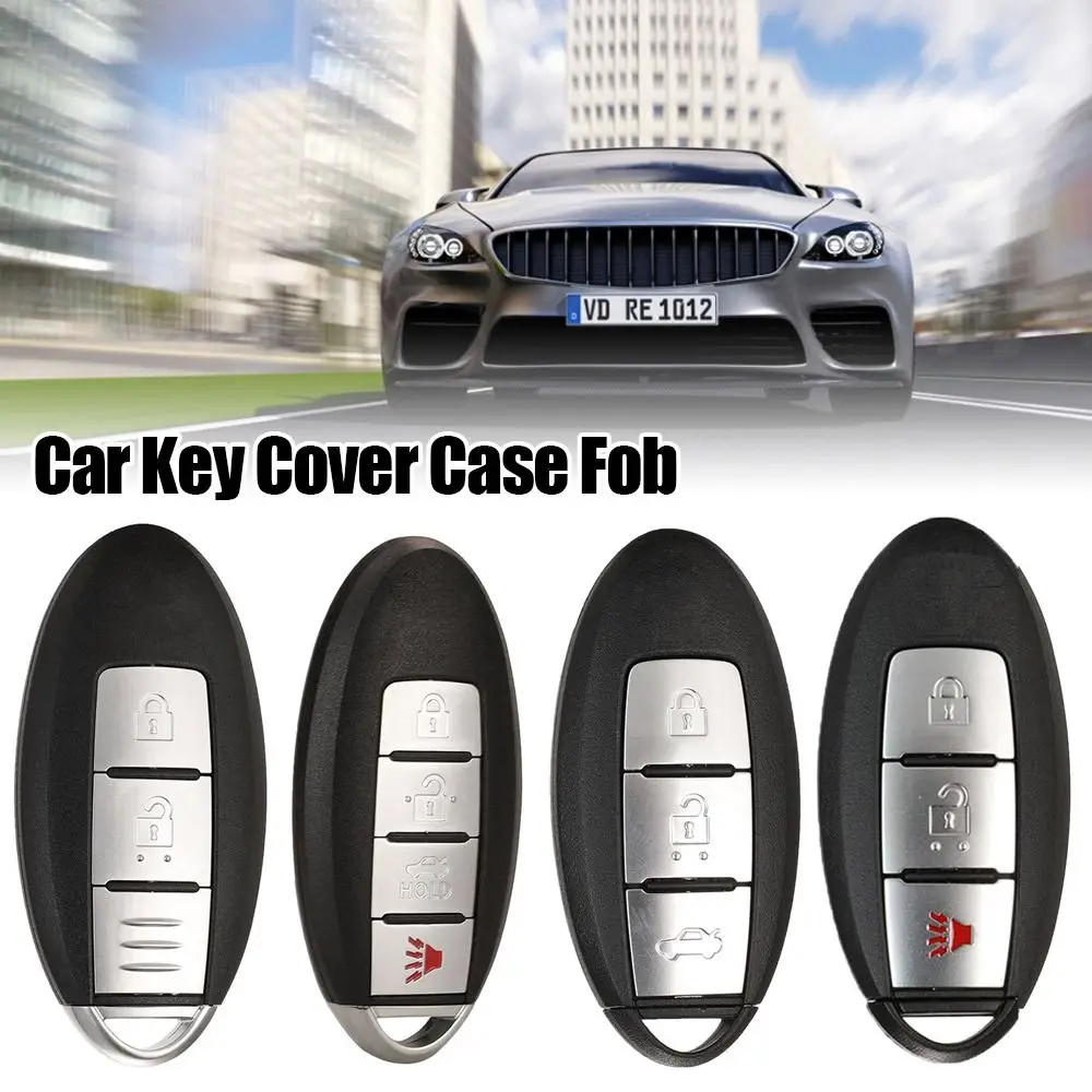 2/3/4 Buttons Car Remote Key Shell Black Uncut Blade Car Key Shell ABS ...