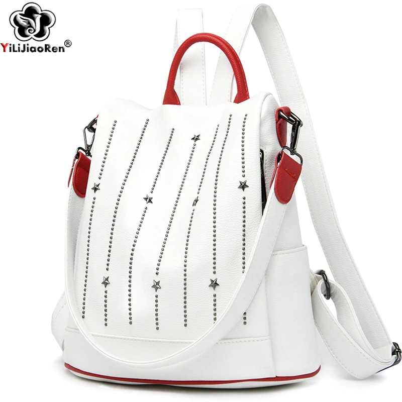 Fashion Star Backpacks For Girls Anti Theft Backpack Women Soft Leather ...