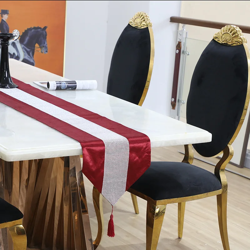 Red-Color-Table-Runner-With-Tassel-Drill-Table-Decoration-Table-Runner ...