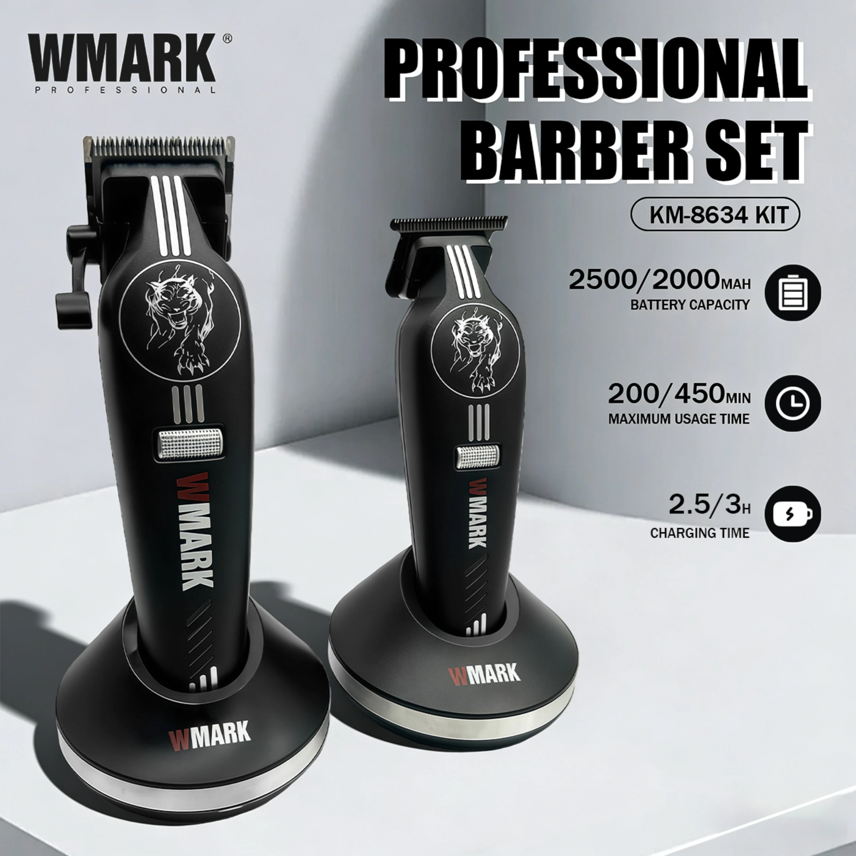 WMARK Hair Trimmer Professional Hair Clipper Electric Barber Trimmer ...