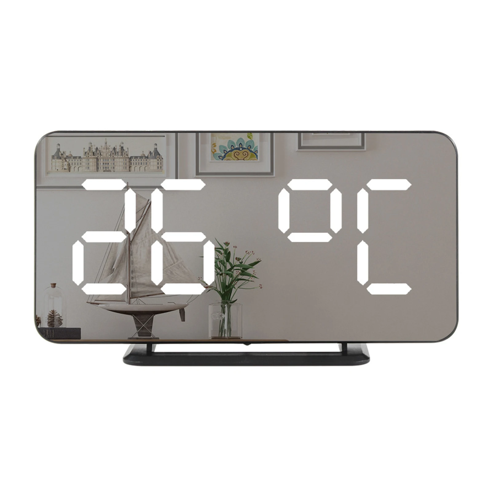 Digital-Alarm-Clocks-LED-Mirror-Electronic-Clock-with-Temperature ...