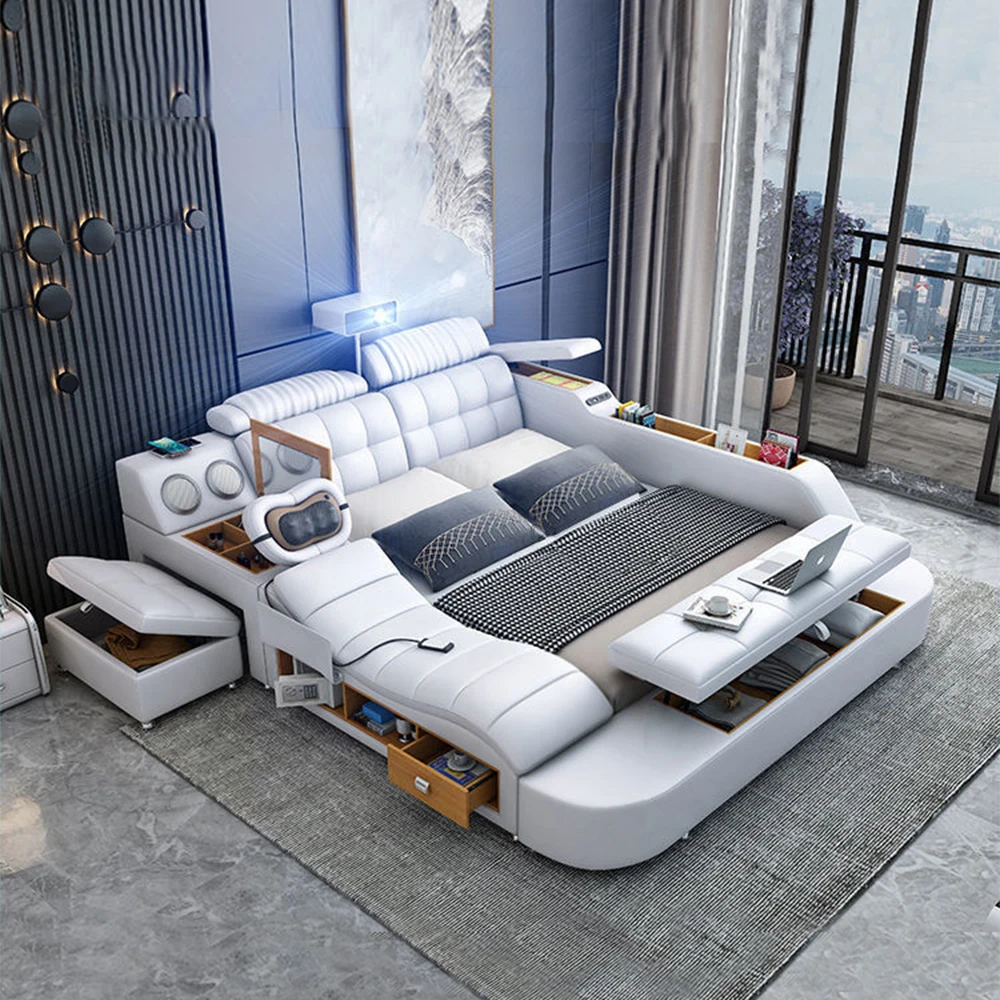 MINGDIBAO-Tech-Smart-Genuine-Leather-Bed-Multifunctional-Ultimate-Beds ...
