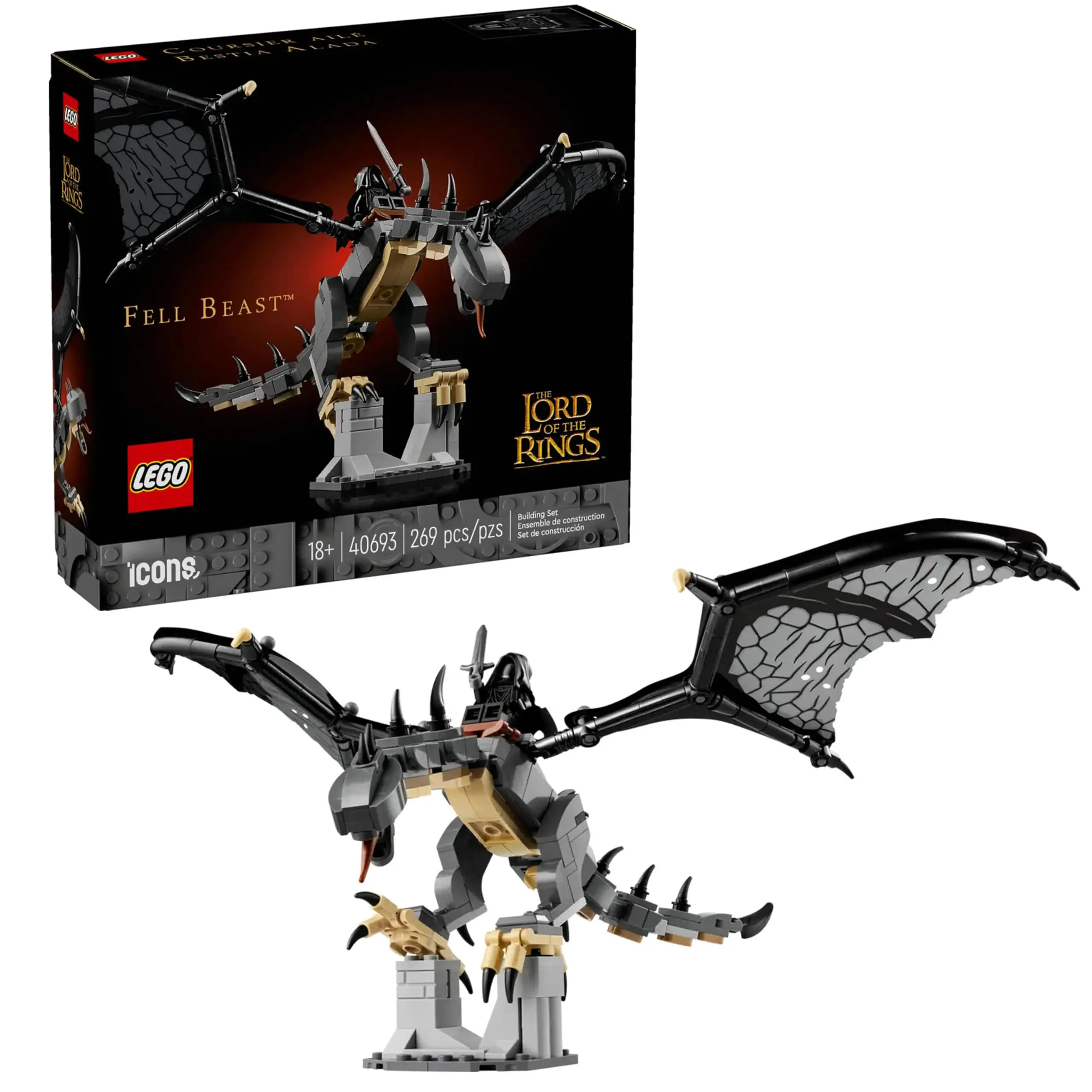LEGO-Icons-The-Lord-of-The-Rings-Fell-Beast-40693-Building-Set-for ...