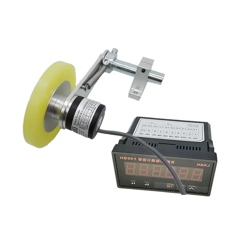 Ghw38 Metal Mounting Bracket Non-slip Roller Wheel Rotary Encoder With ...