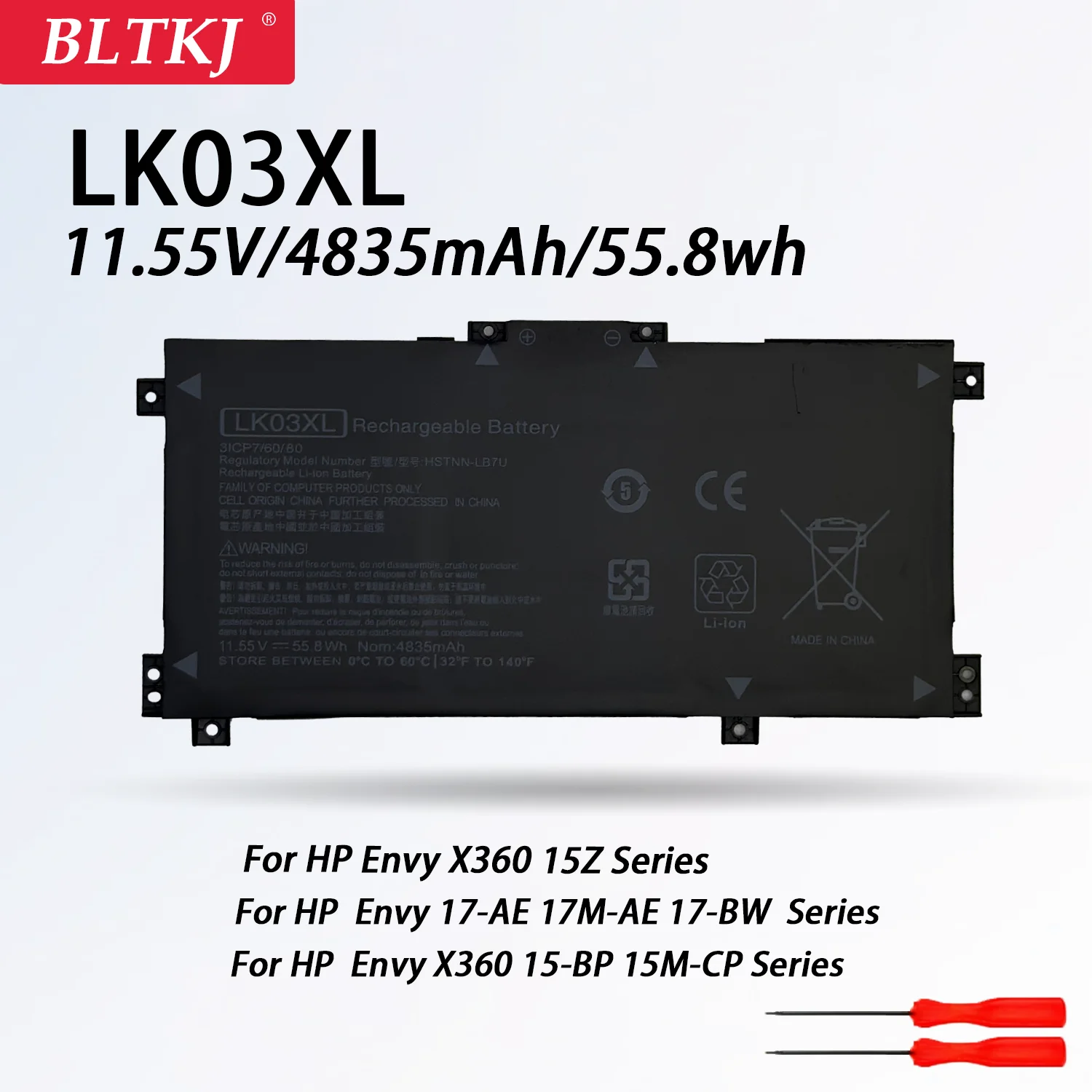 LK03XL 11.55V For HP Laptop Battery envy 15 x360 15-bp 15-cn TPN-W127 ...